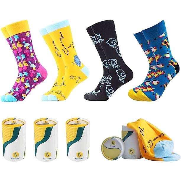 Funky Jazzy Dress Crew Socks For Both Men and Women 4 Pack - Walmart.com