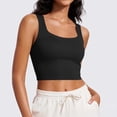 Aboser Womens Built in Bra Workout Tops Sleeveless Crop Athletic Shirt ...