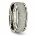 Titanium Polished 9mm Textured Rounded Edge Ring - Walmart.com