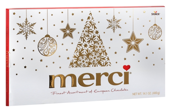 Merci Finest Christmas Assorted Chocolate Candy Gift Box, 14.08 Oz ...