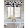 Curtain Valance for Windows, Summer Gradient Blue Brown Leaf Kitchen ...