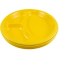 JAM Paper 3 Compartment Divided Plastic Plates, 20 per Pack, Yellow ...