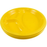JAM Paper 3 Compartment Divided Plastic Plates, 20 per Pack, Yellow ...