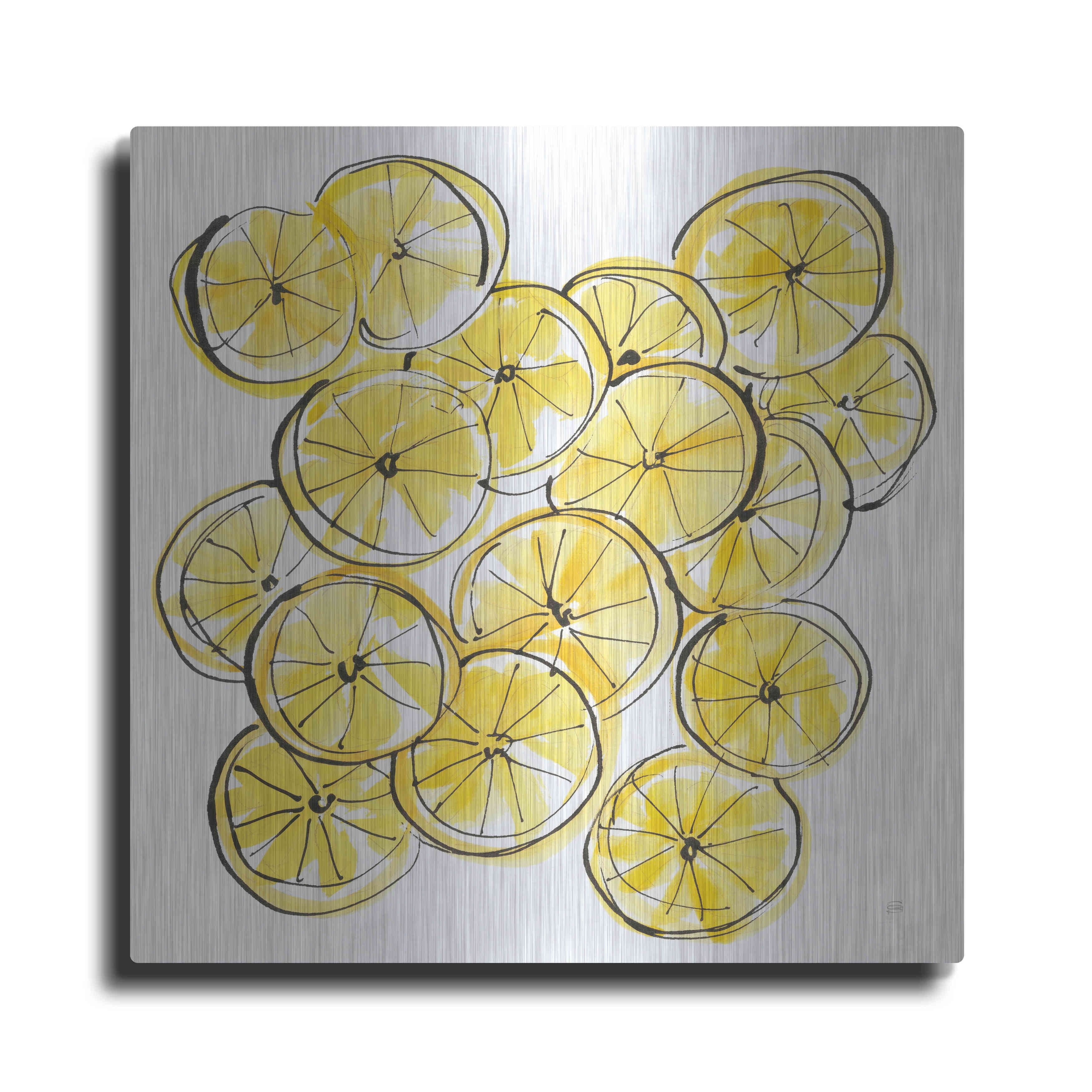 Luxe Metal Art 'Cut Lemons III' by Chris Paschke, Metal Wall Art, 12 ...