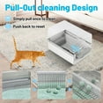 Peterest Mechanical Self-Cleaning Cat Litter Box with Waste Bin, White ...