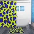 Blue Green Leopard Pattern Bathroom Accessory Sets Waterproof Shower ...