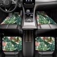 4-Piece Car Floor Mats Set, Leaf Flowers Nordic Tropical Plants Crystal ...