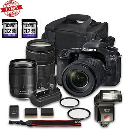 Canon EOS 80D DSLR Camera Bundle with Canon EF-S 18-135mm f/3.5-5.6 IS ...