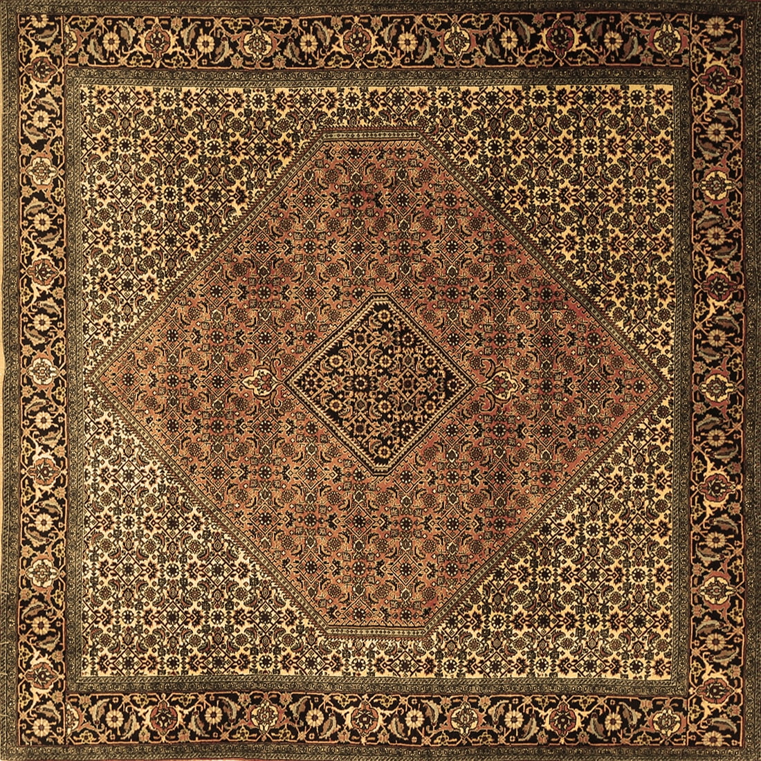Ahgly Company Indoor Square Persian Brown Traditional Area Rugs, 6 ...