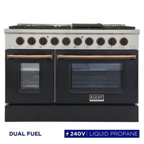 36 in. 5.2 cu. ft. Dual Fuel Range Natural Gas Sealed Burners Titanium ...