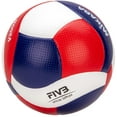 Mikasa V200W-FIVB Official Game Ball, 18-Panel Design, Red White Navy ...