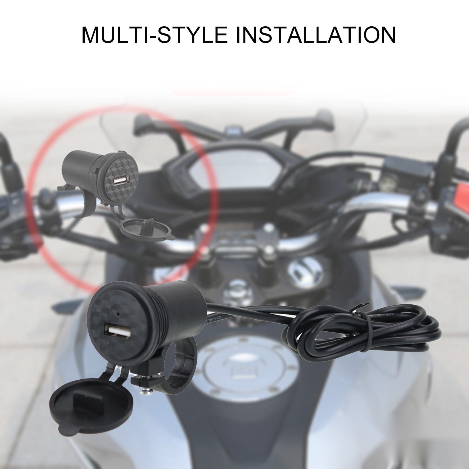 SPRING PARK Motorcycle Charger Single USB Port Waterproof PC Quick ...