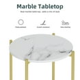 Real Marble Sofa Side Coffee Table Double Tiers Round Nesting Table ...