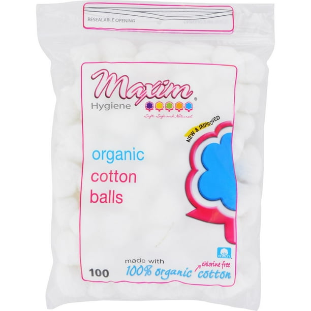 Maxim Hygiene Organic Cotton Balls - 100 Cotton Balls - Walmart.ca