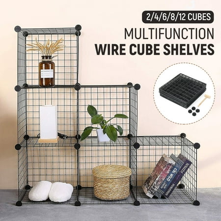 2-12Cube Storage Metal Wire Cube Organizer Cubes DIY Storage Shelves ...