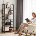 Book Shelf 5 Tier Bookcase Modern Tall Bookshelf Corner Storage ...