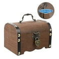 VORCOOL Wooden Treasure Chest Box Money Saving Box Coin Bank Piggy Bank ...