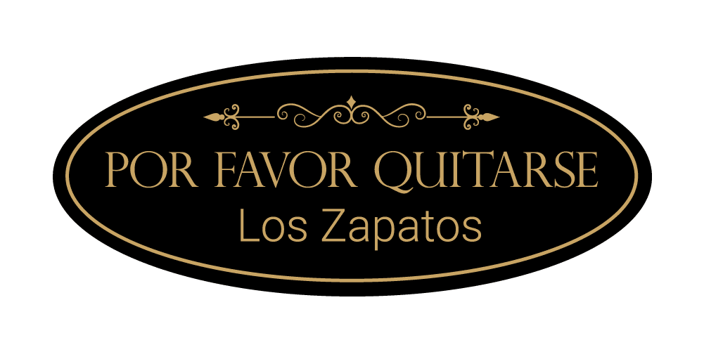 Signs ByLITA Oval Por Favor Quitarse Los Zapatos Thank You Sign (Black ...