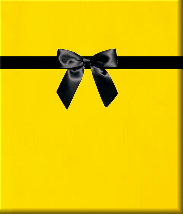 Bright Yellow Gift Wrap Wrapping Paper-15ft Roll w. Gift Labels ...