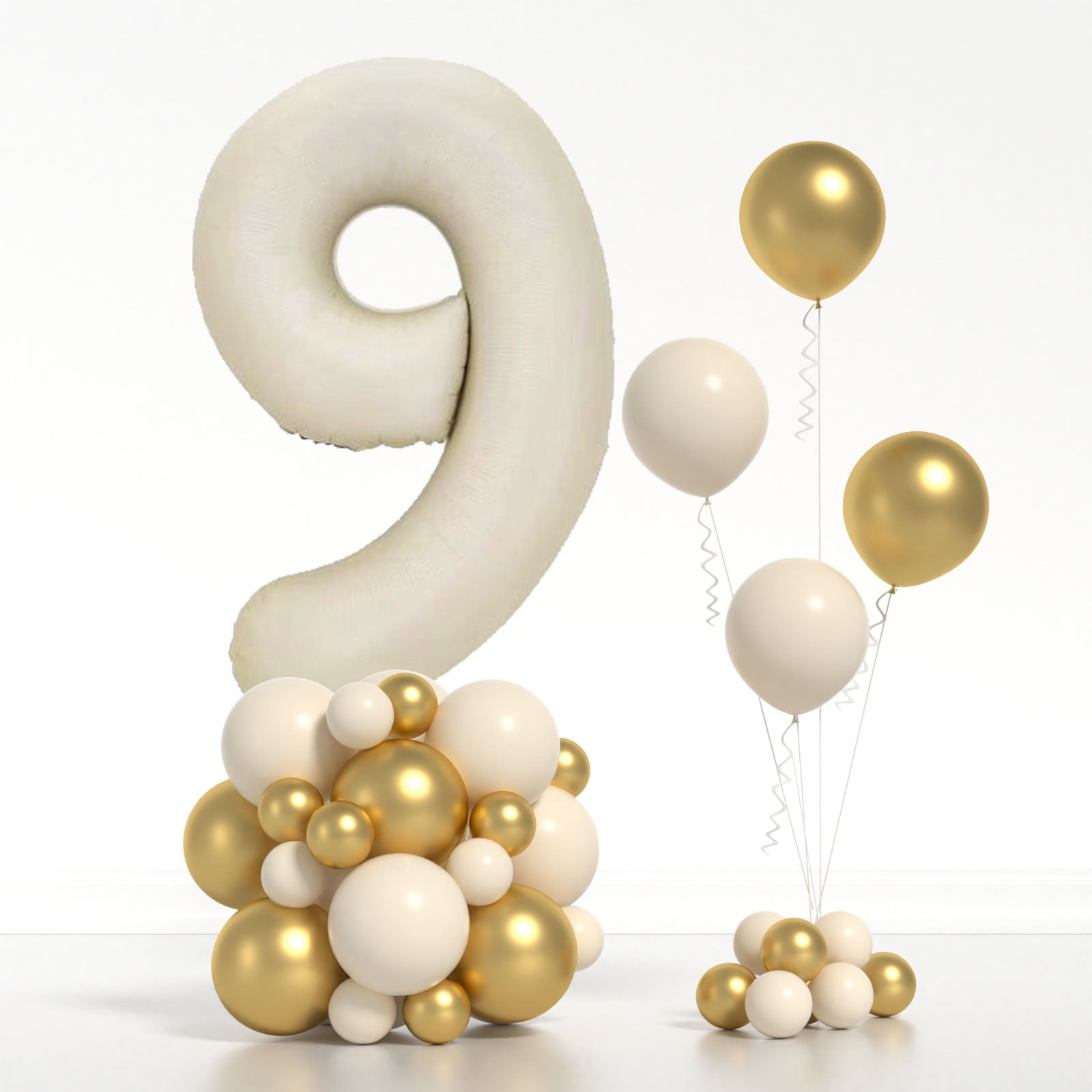 Honinda 40 Inch Large Size Number 9 Balloons Set with White Sand ...