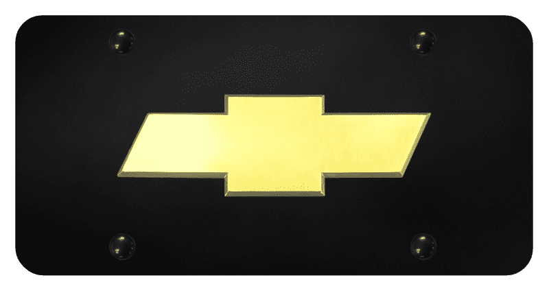 Au-TOMOTIVE GOLD Chevy (New) Gold Logo Chrome on Black Plate - Walmart.com