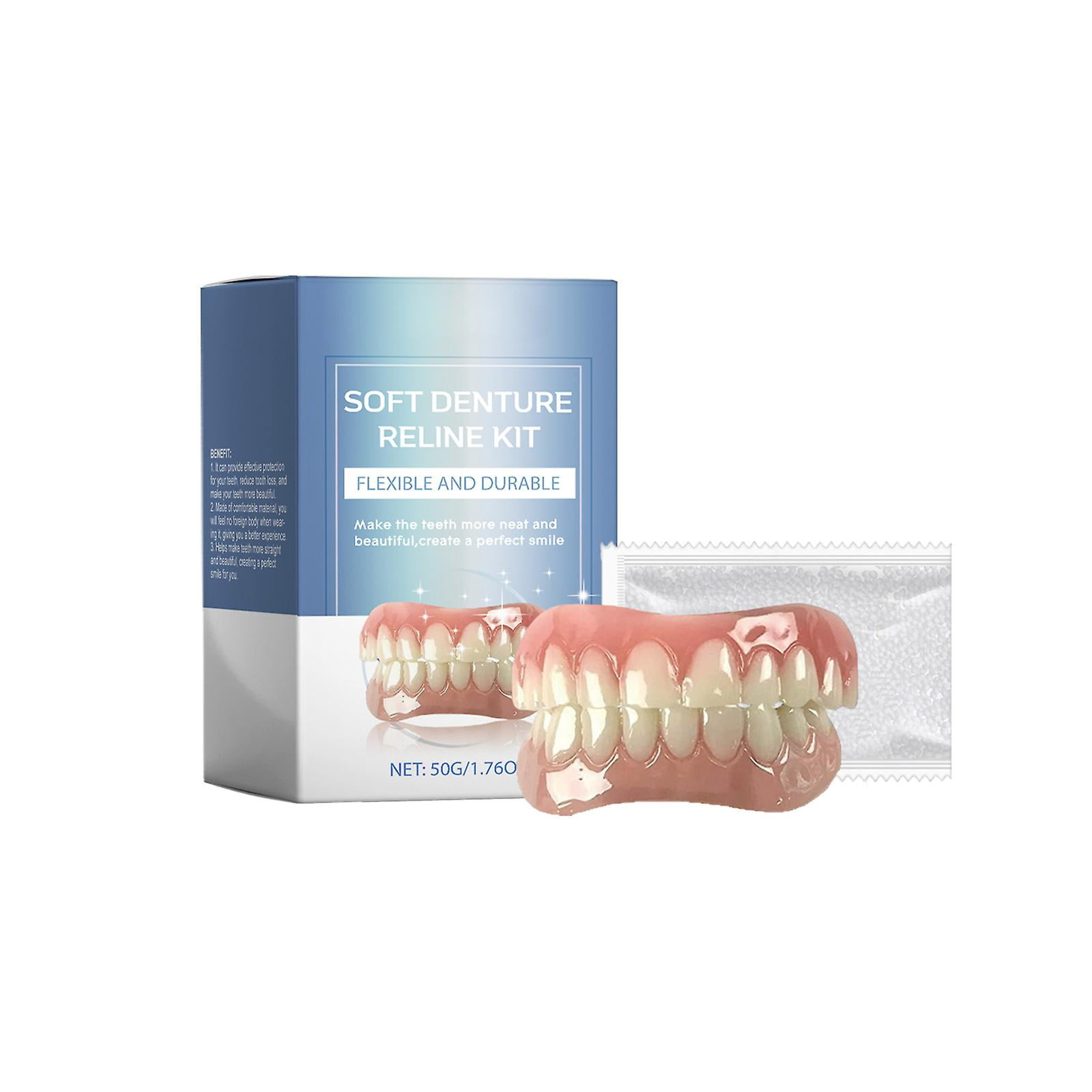 Soft Denture Reline Kit,False Teeth Set,Snap on Dentures Teeth Silicone ...