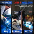 GZ GUOZHI 145A MIG Welder with Large LCD Display, 3 in 1 MIG/Stick/LIFT ...