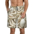 Uemuo Starfish and Sea Shells Pattern Men's Swim Trunks Hawaiian Beach ...