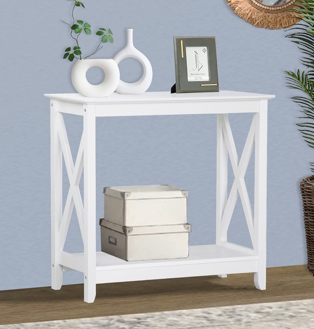 Saint Birch Lambert Modern Farmhouse Particle Board White Console Table ...