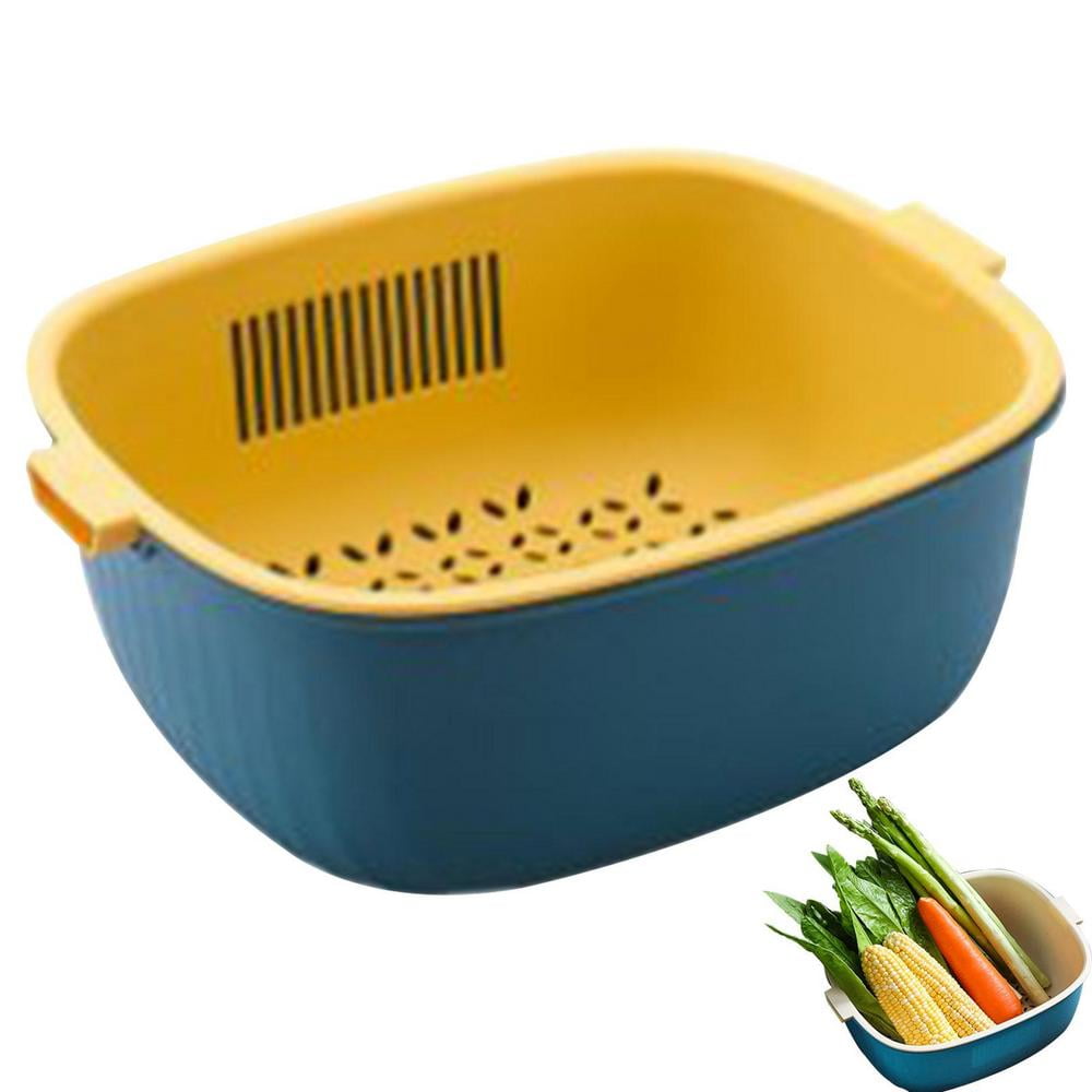 Tohuu Basket For Washing Vegetable Double Layer Drain Basket Double ...