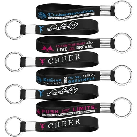 24 Pieces Inspirational Quote Keychain Silicone Motivational Keychain ...