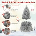 Highcool 5 FT Artificial Christmas Tree, Pre-Lit Xmas Tree with 385 Shimmering Tips, 170 Warm ...