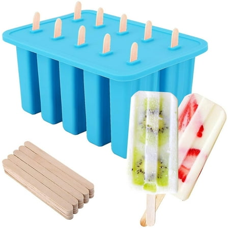 Ice Pop Maker, [cavity Of 10] Food Grade Silicone Frozen Ice Popsicle ...