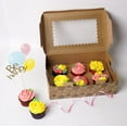 Mudrit, Food Grade Kraft Cupcake Boxes, 20 Pack hold 6 with Windows ...