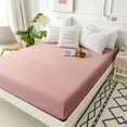 1pc Solid Color Fitted Sheet Soft Skin Friendly Solid Color Bedding