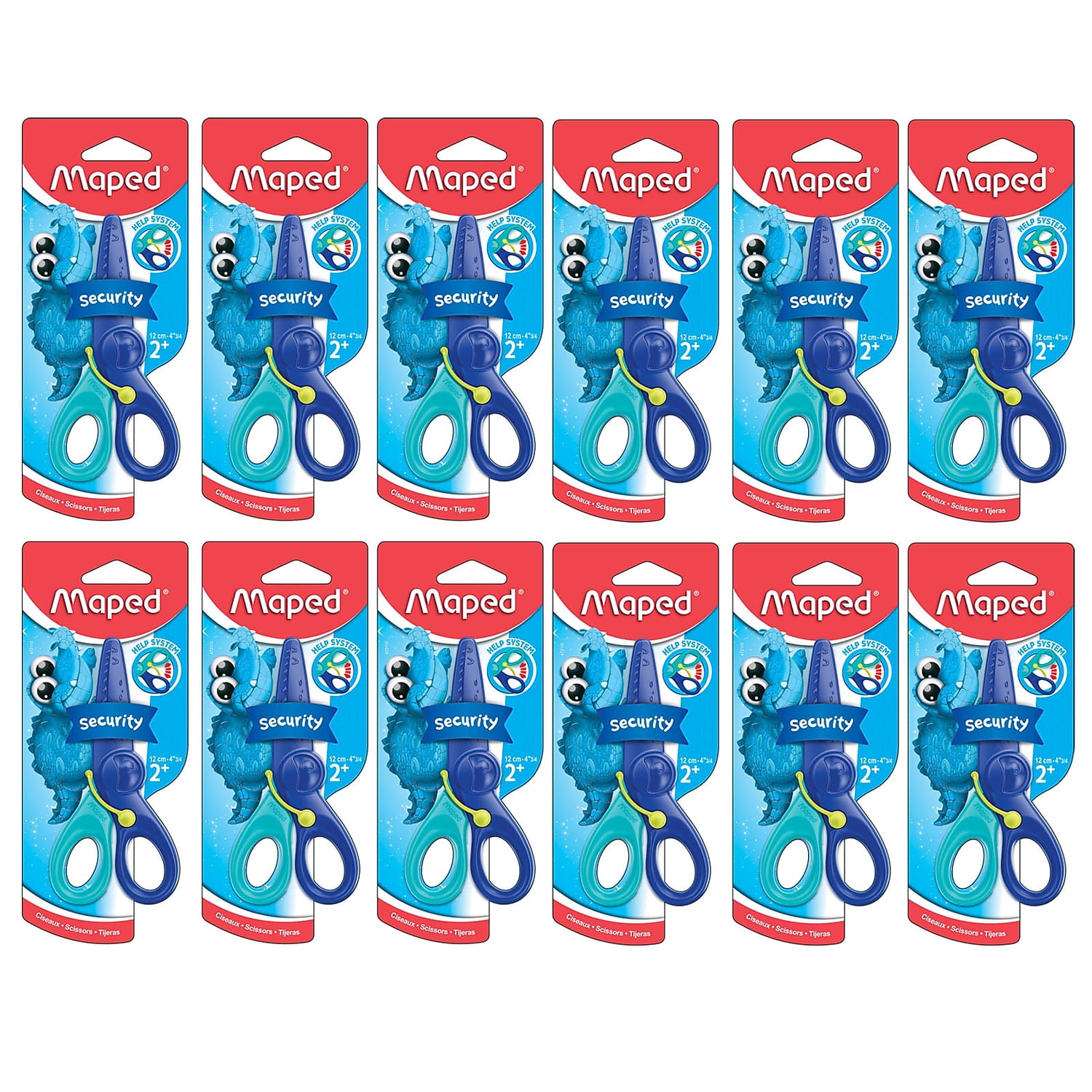 Maped Kidicut Spring-Assisted Plastic Safety Scissors, 4.75", Pack of ...