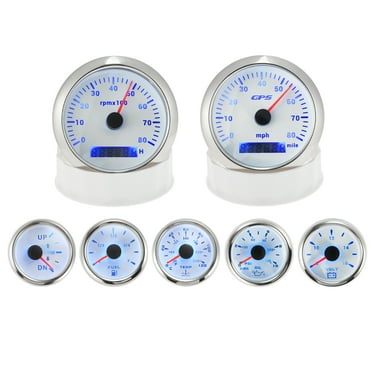 24V Digital Gauge Cluster Panel Display RPM Level Oil Pressure Water ...