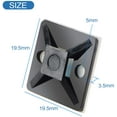 100 PCS 3/4" Black Self Adhesive Cable Zip Tie Mounts Wire Cable Clips ...