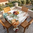 Autumn Pumpkin Botanical Fall Leaves Table Cloth 60x60in, Waterproof ...
