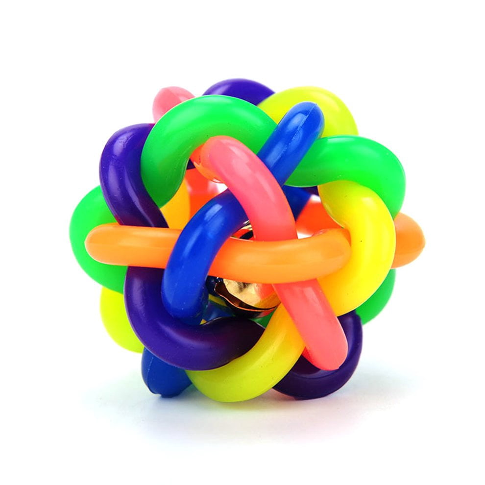 Dog toy ball color rubber woven ball dog toy ball vocal molar rainbow ...