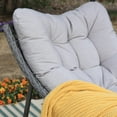 Alpha Joy Outdoor Patio Oversized Rattan Papasan Chairs, Steel Frame ...