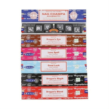 Satya Assorted 12 Packs Incense Sticks Total 180 Sticks For Home Fragrance Gift Pack Assortment ...