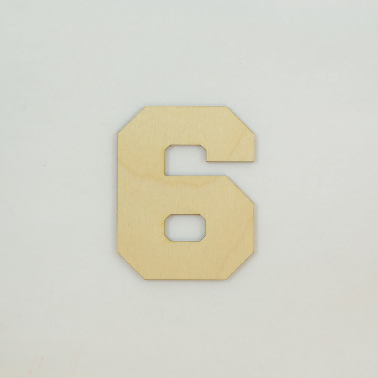 1 Pc, 16 Inch X 1/4 Inch Thick Collegiate Font Wood Numbers 6 Easy To ...