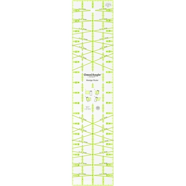 OmniAngle 4" x 18" Non-Slip Wedge Ruler, Quilter's Ruler by Omnigrid ...