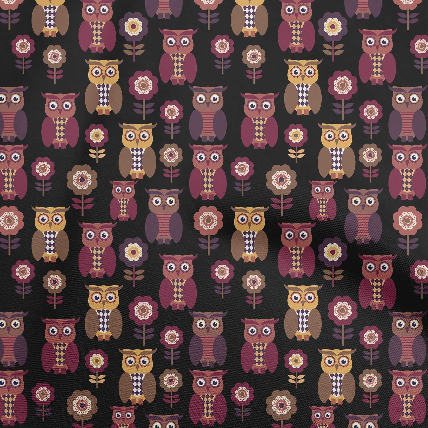 Click here for Oneoone Cotton Poplin Black Fabric Owl Craft Proje... prices