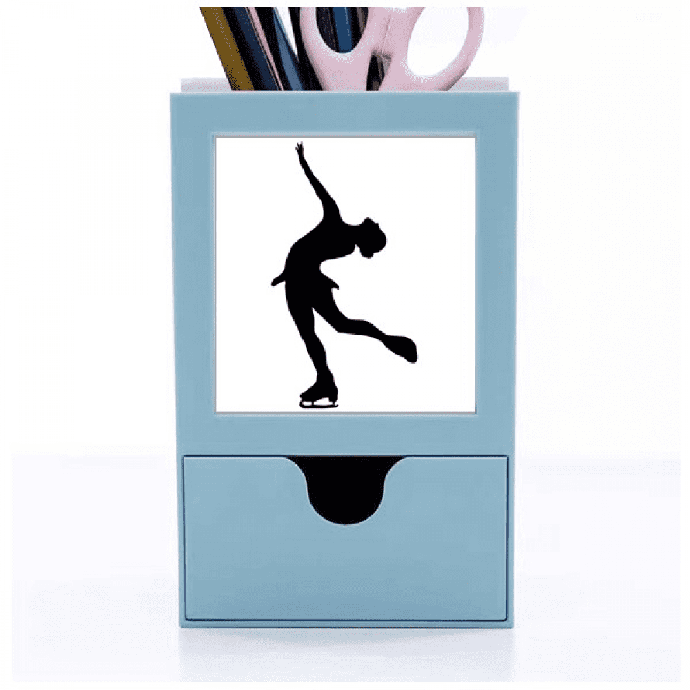 Winter Sport Outline Female Skating Desk Supplies Organizer Pen Holder ...