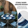 Blue Stripe Round Tablecloth for 55-60 Inch Tables,Fitted Table Cover ...