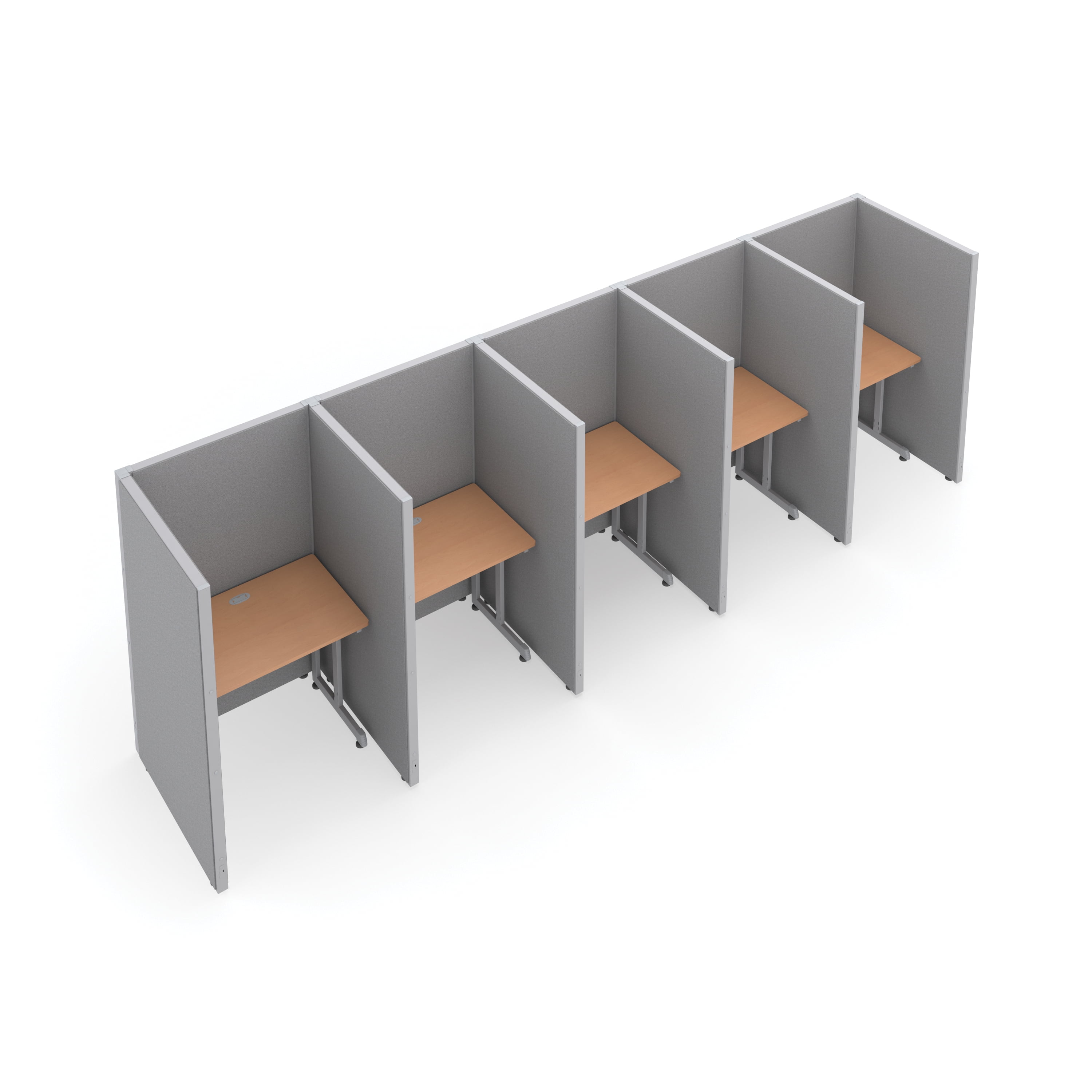 OFM RiZe 1 x 5 Privacy Workstation Unit in Gray and Maple - Walmart.com