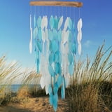 Blue Handworks Wind Chimes Blue Waterfall Glass Wind Chime Garden Decor ...
