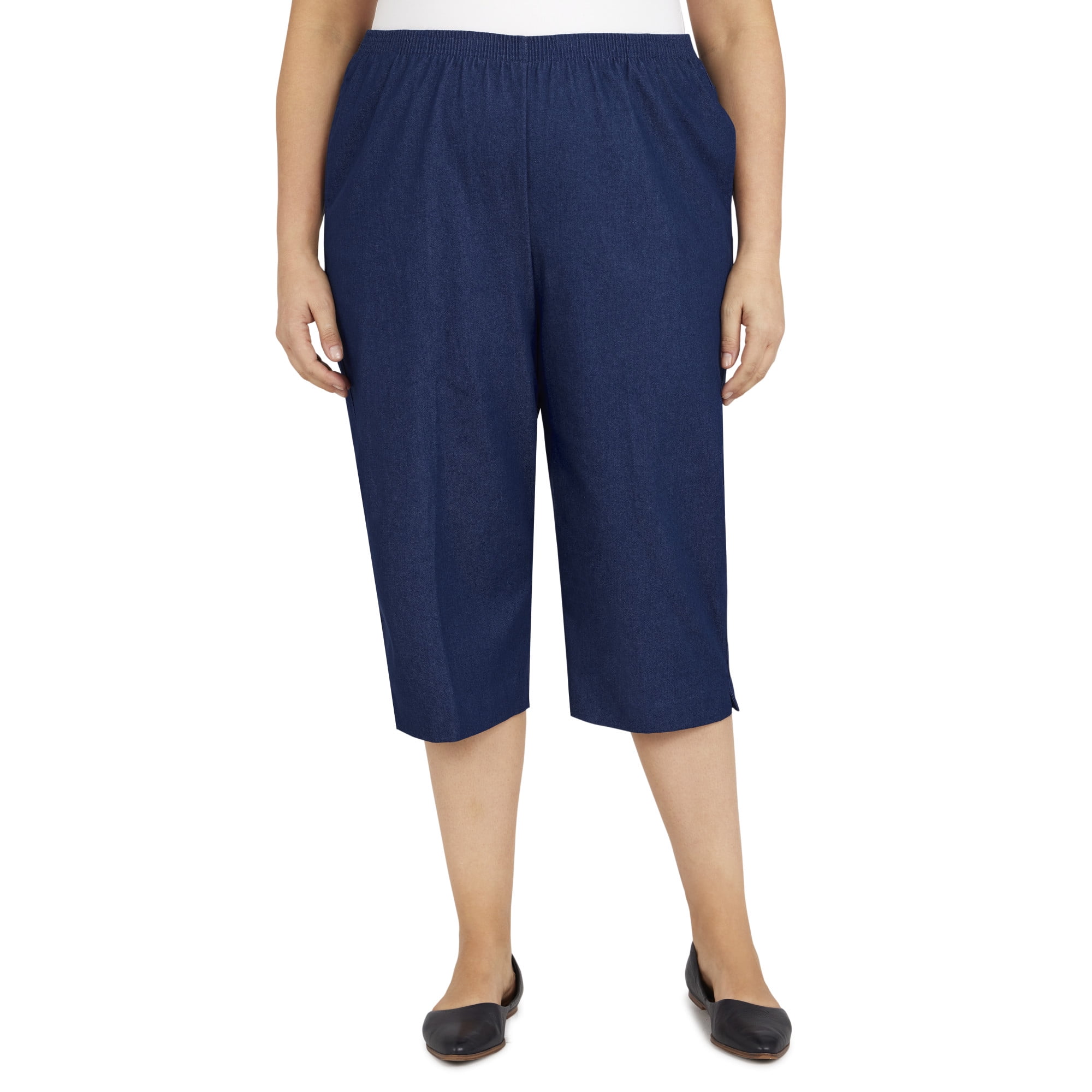 Alfred Dunner Womens Plus-Size Relaxed Fit Denim Capri - Walmart.com